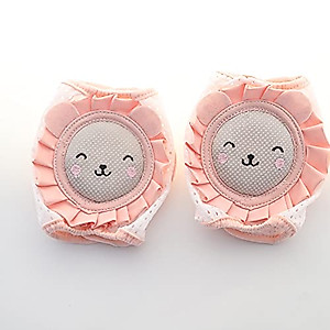 Axnhbubu 2Pairs Baby Knee pads for Crawling for Toddlers.Anti-Slip Adjustable Knee Pads Leg Warmers,Soft Protector with elastic sponge for Toddlers, Infants, Boys, Girls, Kids (Baby girls(pink))