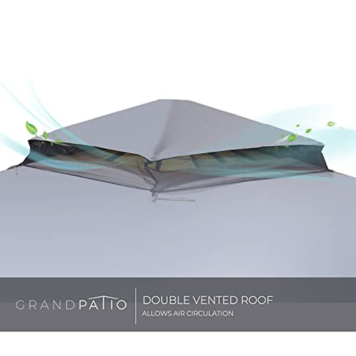 Grand Patio Replacement Canopy Top for 10x13 FT Outdoor Gazebo, Double Tiers Polyester Canopy Top Water-Resistant Anti-UV Shelter Sun Shade with Mesh Netting