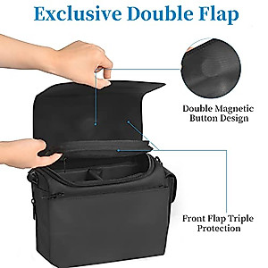 Cwatcun Camera Shoulder Bag, Waterproof Camera Crossbody Case, Compact Photography Backpack, Compatible with Canon/Nikon/Sony/Fuji DSLR/SLR/Mirrorless Camera, Lens and Accessories, White