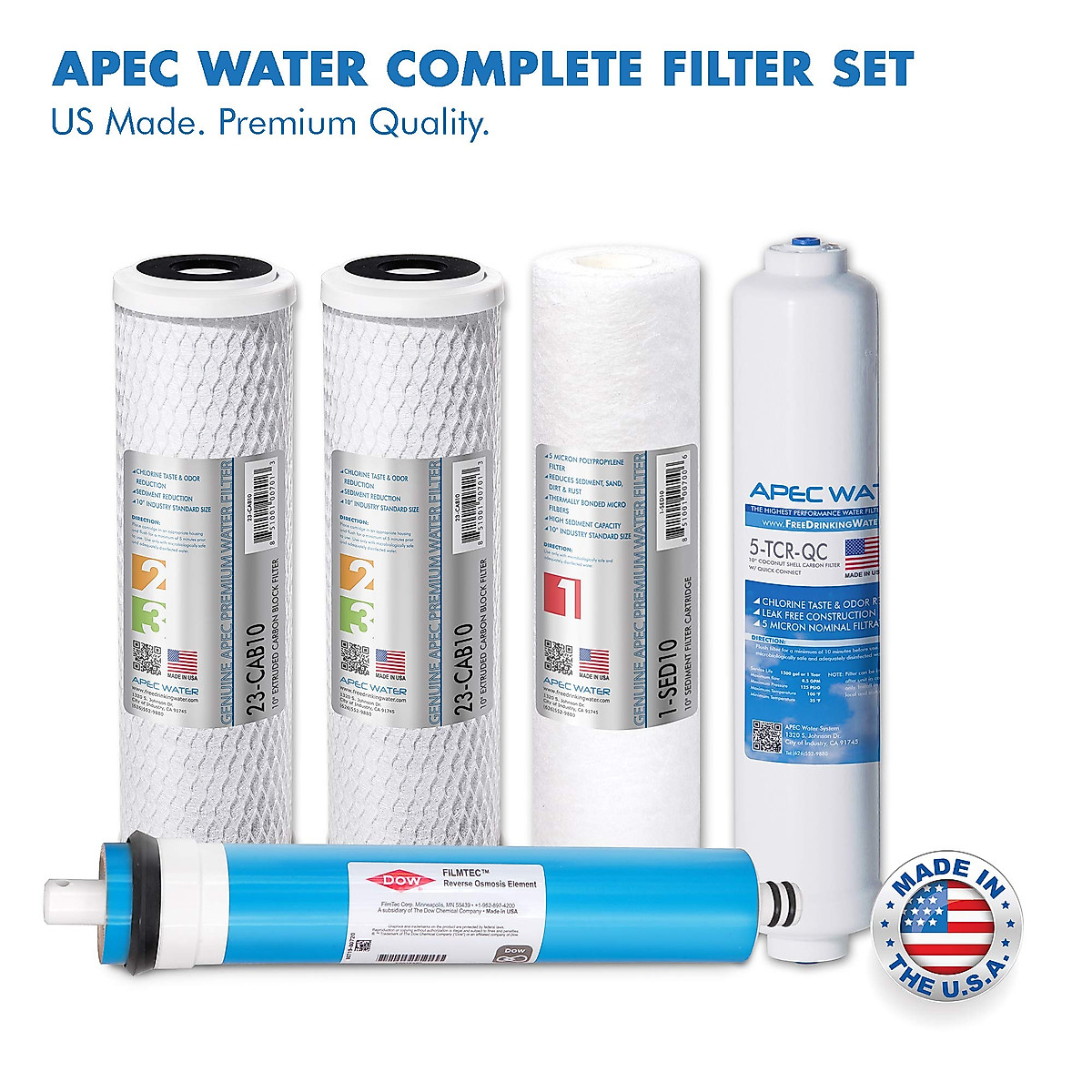 APEC Water Systems RO-PUMP-120V Top Tier Ultra Safe Reverse Osmosis Drinking Water Filtration System with US Made Booster Pump