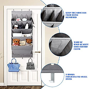 Alltope Over The Door Shoe Organizer, Large Hanging Shoe Organizer with 11 Pockets, Extra Large Fabric Pockets Oxford Cloth Shoes Storage Organizer for Men Sneakers Women High Heeled Shoes Storage