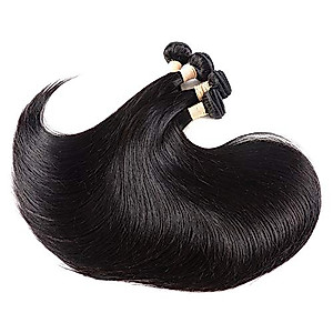 Brazilian Virgin Straight Hair 4 Bundles 14 16 18 20 Inch 100% Unprocessed Human Hair Bundles Straight Hair Extensions Double Strong Weft