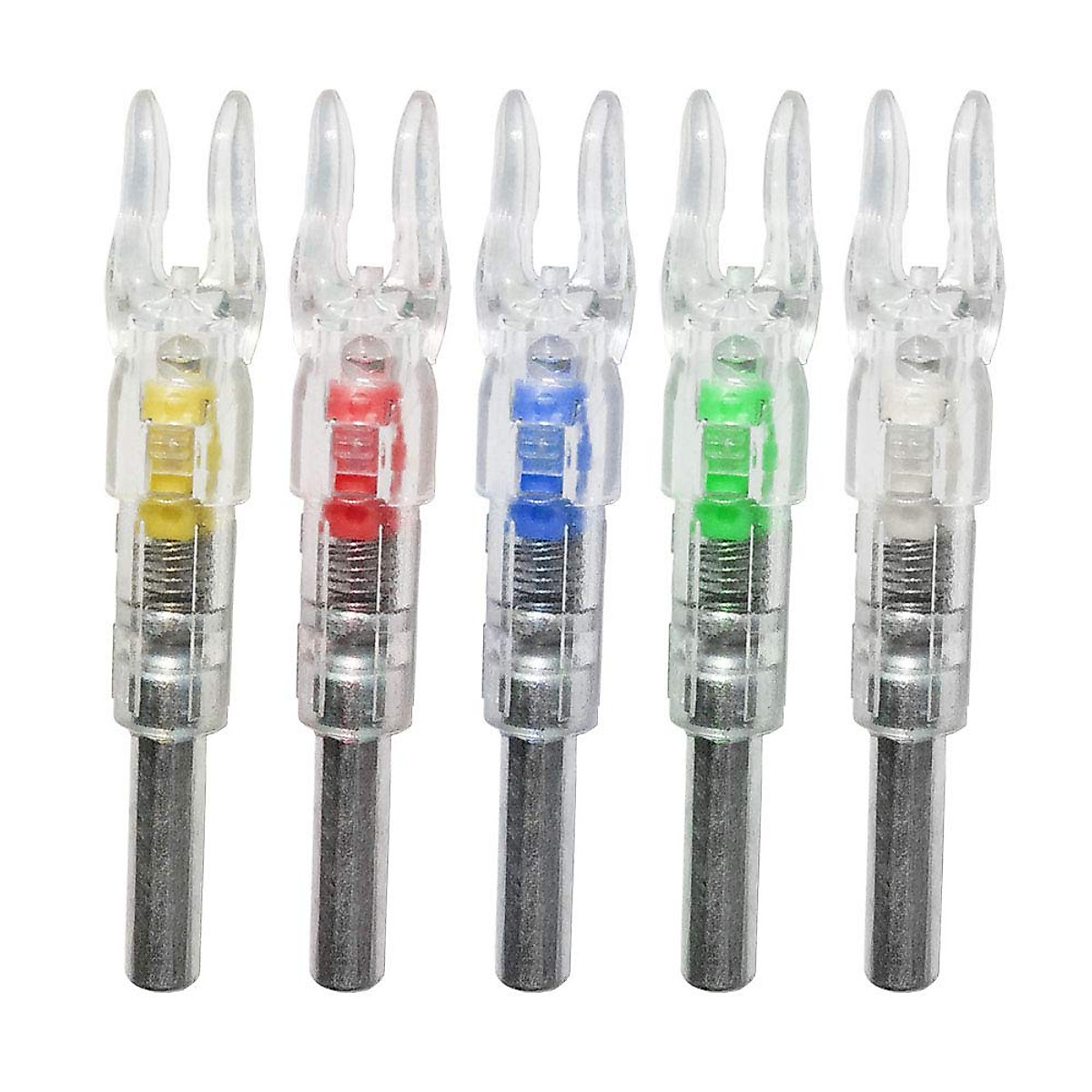 E-Arc 6PCS-New S Lighted Nocks for Arrows with .244/6.2mm Inside Diameter Led Lighted Nock Compound Bow Arrow Nock for Hunting Shooting (No Screwdriver Required)