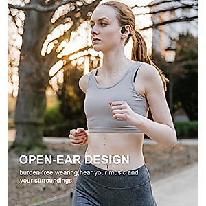 ZKAPOR Bone Conduction Headphones, Open Ear Headphones Sports Wireless Earphones, Bluetooth Headphones with Built-in Mic,Up to 8 Hours Playtime,Waterproof Earphones for Running Workouts(Black)