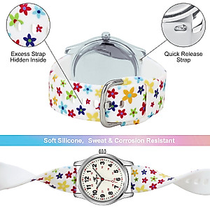SIBOSUN Wrist Watch for Nurse, Medical Students, Doctors - Unisex Easy to Read Watches 12/24 Hour with Second Hand Water Resistant Silicone Band Quick Release White