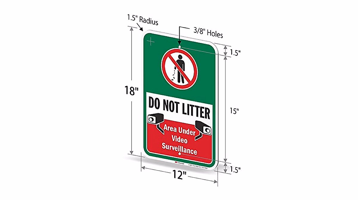 SmartSign Do Not Litter Metal Sign - Reflective & Durable