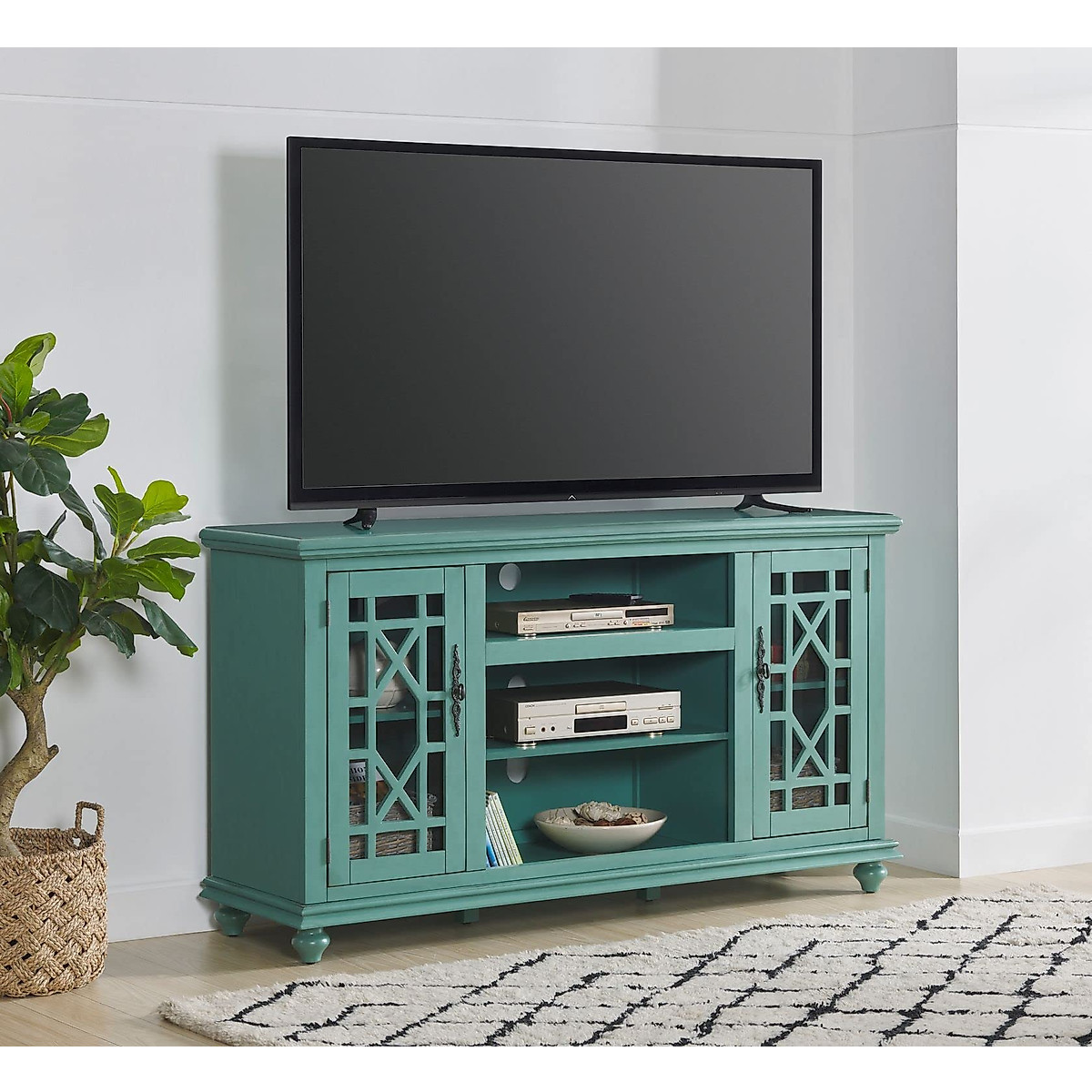 Martin Svensson Home Elegant Antique Teal 2 Door 63" TV Stand