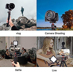 Camera Tripod, Famall Flexible Tripod Stand for Phone with Cold Shoe Phone Mount for iPhone Canon Nikon Sony Cameras