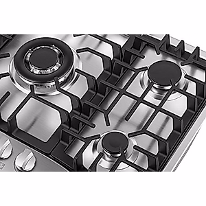 Empava 30 Inch Gas Cooktop with 5 World Class Made in Italy SABAF Burners, LPG/NG Convertible, Ideal RV Top Stoves for Kitchen, Stainless Steel