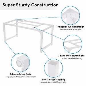 Tribesigns Modern Computer Desk, 63 x 31.5 inch Large Executive Office Desk Computer Table Study Writing Desk Workstation for Home Office, Spliced Desktop, White