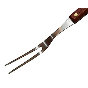 Sunrise Kitchen Supply Stainless Steel Turner Spatula & Meat Fork with Wood Handle (10.5" Fork)
