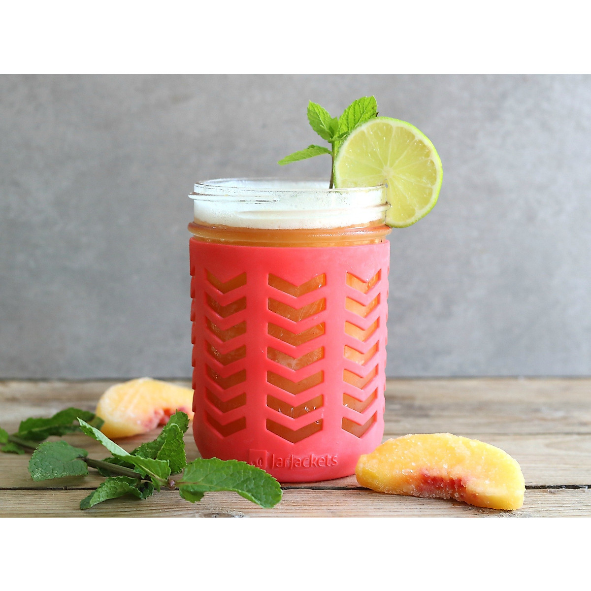 JarJackets Silicone Mason Jar Protector Sleeve - Fits Ball, Kerr 16oz (1 pint) WIDE-Mouth Jars | Package of 4 (Multicolor) …