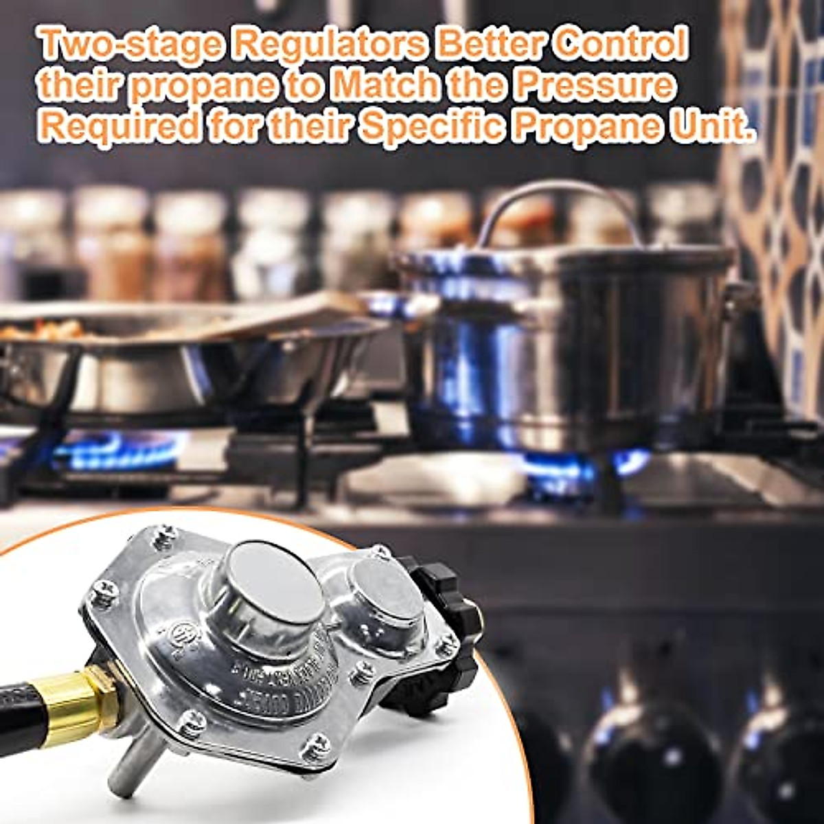 PERTF Two Stage Propane Regulator with 12ft Propane Hose for Mr Heater ...