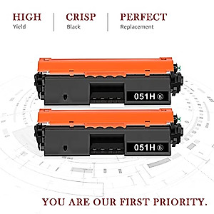 Toner Kingdom Compatible Toner Cartridge Replacement for Canon 051H 051 High Capacity for Canon ImageCLASS MF267dw LBP162dw MF264dw MF267dw Printer (Black, 2-Pack)