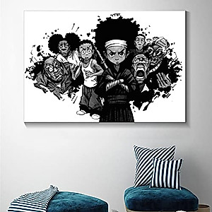 FFFIYY The Boondocks Black Cartoon Poster Decorative Painting Canvas Wall Art Living Room Posters Bedroom Painting 16x24inch(40x60cm)