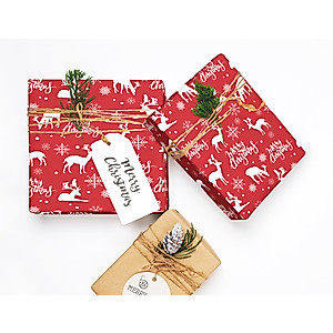 SaringSwoon Christmas Wrapping Paper for Boys Girls Kids Adults - Xmas Gift Wrap With Gnome, Reindeer, Polar Bear, Merry Christmas on Green and Red - 43×29 Inches, 6 Folded Sheets, Recyclable