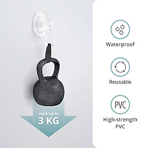 WILDLIFE FRIEND Suction Cup Hooks for Shower - Set of 6 Suction Hooks for Hanging - Strong Suction Cups with Hooks for Bathrooms and Kitchens - Durable and Long-Lasting Window Suction Cups with Hooks