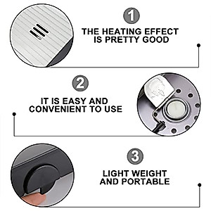 Hemoton Lunch Warmer Portable Food Hot Plate- Stainless Steel Warming Tray Dish Warmer Keep Food Warm for Buffet Serving, Restaurant, Parties, Table or Countertop Use Warming Tray