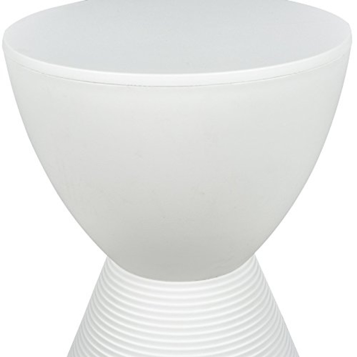 LeisureMod Boyd Modern Accent Side Table End Table Indoor and Outdoor Use, 16.75" H x 11.75" W x 11.75" D (White)