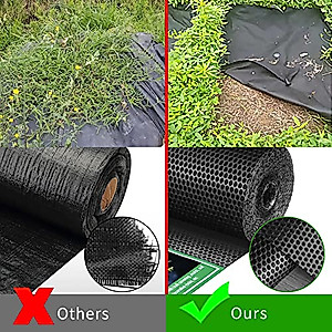 EnonGarden 4x100ft Garden Weed Barrier, Garden Landscape Fabric Weeds Control for Flower Bed, Mulch, Edging, Garden Stakes, Outdoor Project Weed Guard Mat