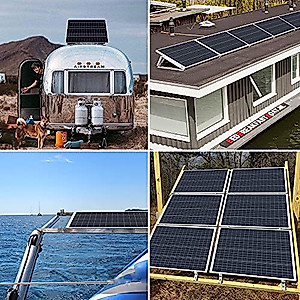 HQST 100W 12V 9BB Monocrystalline Solar Panel,Compact Size Module with Up to 23% High Efficiency,Grade A+ Cells,IP65 Waterproof for RVs,Motorhomes,Cabins,Marine,Boat,31.8 x 20.9 x 1.18 in(New Version)