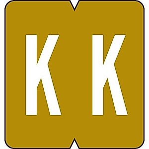 AMZfiling Alpha Labels on 3-Ring Binder Sheets- Letter K, Gold, GBS/VRE Compatible (Polylaminated, 200/Package)