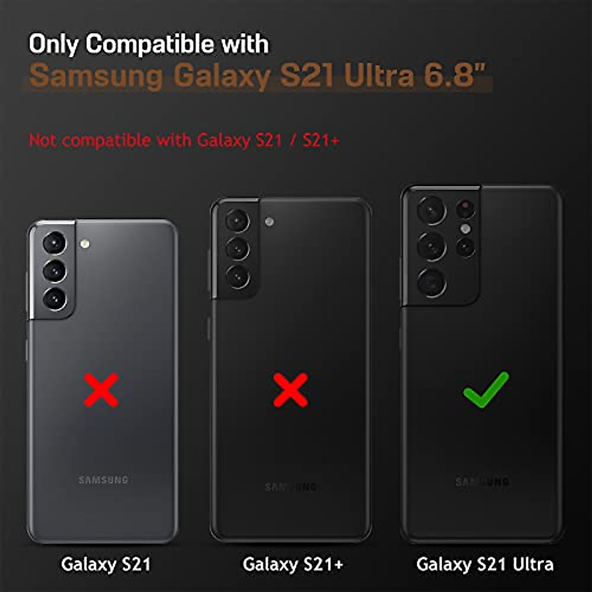 LOHASIC for Galaxy S21 Ultra Case, Premium Leather Luxury Business PU Non-Slip Grip Shockproof Bumper Full Body Protective Cover Phone Cases for Samsung Galaxy S21 Ultra 5G 6.8 inch - Brown