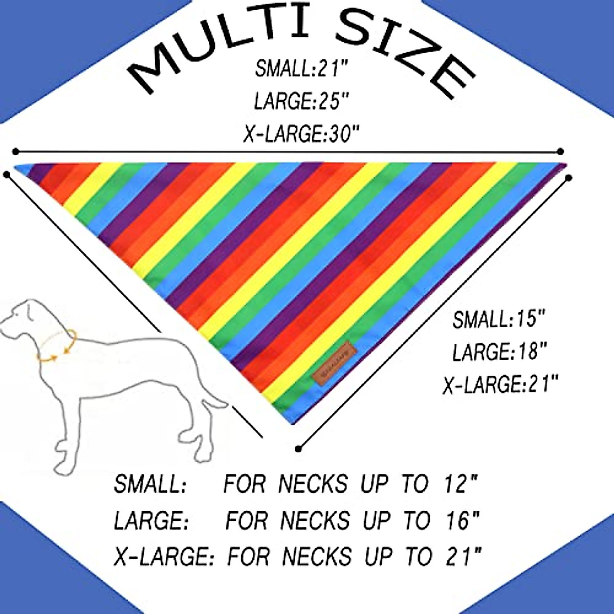 Realeaf Pride Dog Bandanas 2 Pack, LGBT LGBT+ Rainbow Scarves Bibs for Dogs, Premium Durable Fabric, Triangle Reversible Bandana for Small Medium Large and Extra Large Dogs Pets (Pride Day, X-Large)