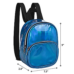 USPECLARE Women Casual Mini Backpack,PU Leather Travel Shopping Bags Daypacks for Work, Security Travel, Concert & Sport Event (Royal blue)