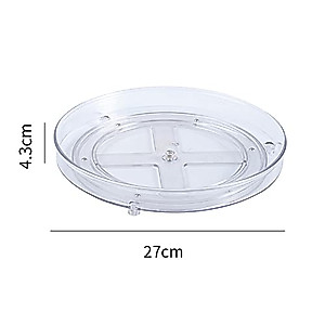 Lazy Susan Organizer for Cabinet, Clear Turntable Organizer, Rotating Spice Rack Kitchen Storage Cosmetic Makeup Organizers for Pantry, Countertop, Fridge, Shelf, Vanity, Bathroom (Single Tier, L)