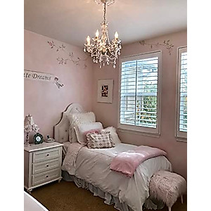 gypsy color The Original 4 Light Crystal White Hardwire Flush Mount Chandelier H17.5”xW15”, White Metal Frame with Clear Glass Stem and Clear Acrylic Crystals & Beads That Sparkle Just Like Glass