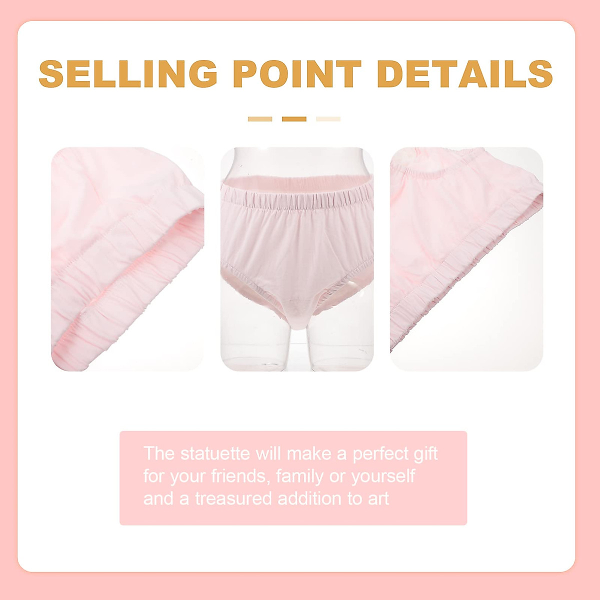 Healifty Adult Diapers Cotton Underwear Leak Diapers Adult Cloth Diaper Cover Active Waterproof Leakproof Pants for Adults Elderly Pink L