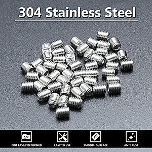 Eilumduo 50PCS M5 x 6mm Socket Set Grub Screws Stainless Steel Cup Point Screws Hex Allen Head Socket Set Screws