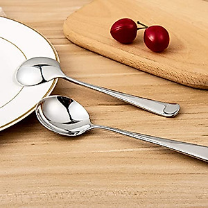 IMEEA Roud Soup Spoons SUS304 Stainless Steel Small Soup Spoons 6-Inch, Set of 4
