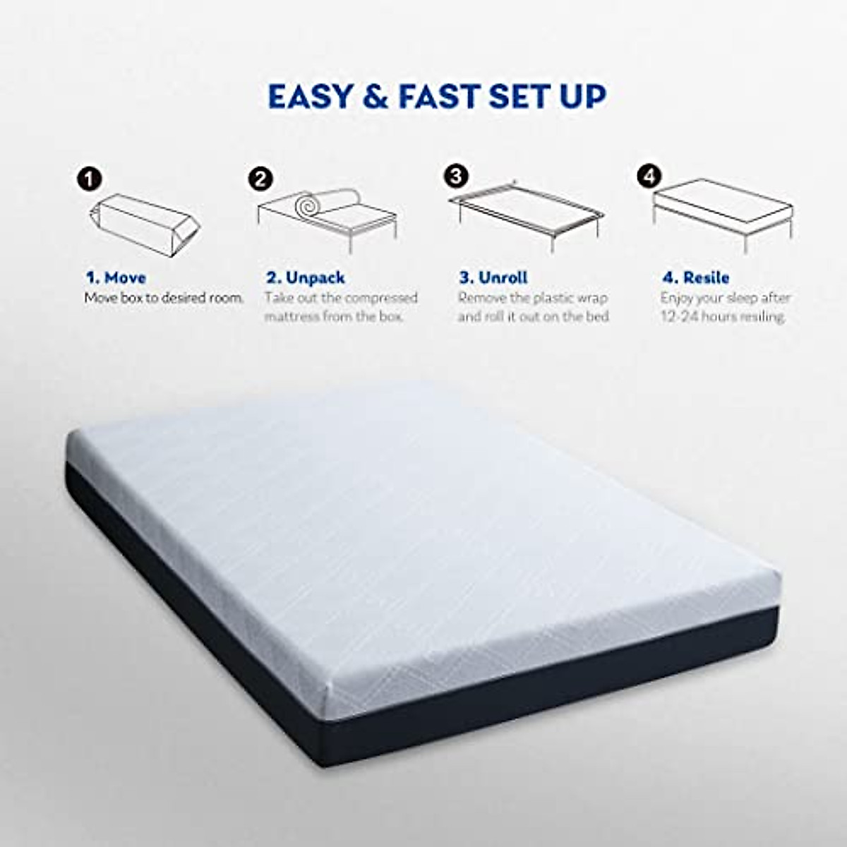 10 Inch Twin XL Memory Foam Mattress, Cool Gel Bamboo Bed Mattress in A Box, Made in USA, CertiPUR-US Certified, Breathable Medium Mattress