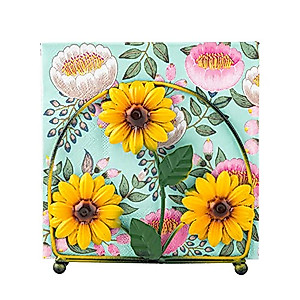 Napkin Holder For Table Sunflower Farmhouse Napkin Holder Cocktail Napkin Holder Black Rustic Napkin Holder For Kitchen