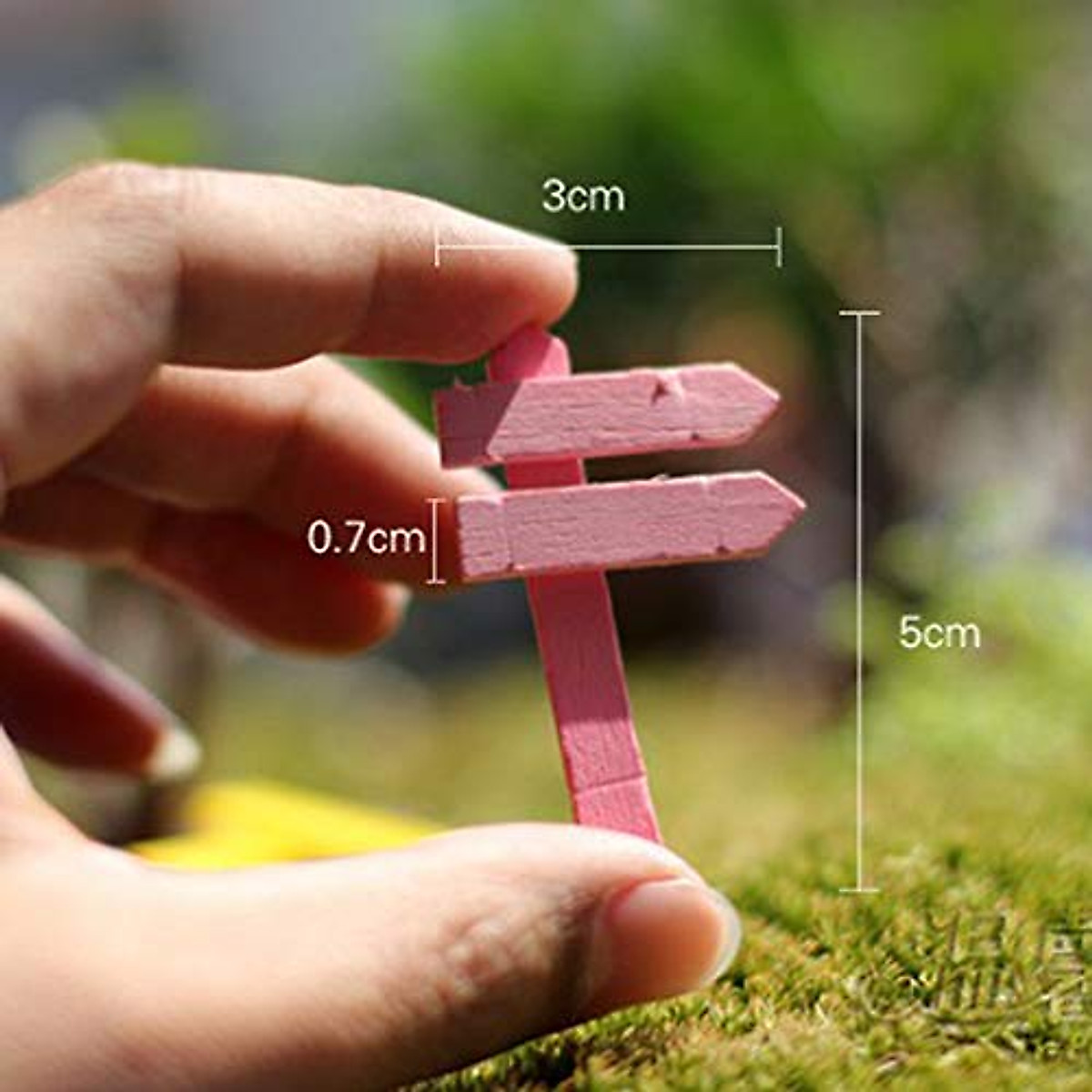 SPDD 10pcs Mini Wood Fence Signpost Craft Dollhouse Bonsai DIY Ornaments Miniature Signpost Fairy Garden Decor Fence Miniatures Landscape