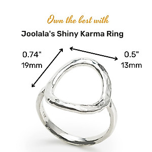 Joolala 925 Sterling Silver Karma Open Circle Round Ring Women’s Ring Elegant and Stylish – Minimalistic Oxidized Finish – Ideal Everyday, Casual, Promise Ring, Anniversary (9)