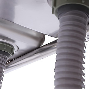 Stainless Steel Sink, 3 Compartment Stainless Steel Commercial Kitchen Bar Sink With 3 Drainboards, Commercial Kitchen Sink Prep Table, Modern Utility Basin With 3* Downpipes For Indoor Outdoor