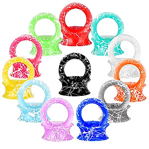 Longbeauty 24pcs White Line Soft Silicone Tunnels Set Ear Gauges Plugs Stretchers Double Flared Flesh Tunnels Ear Piercing Jewelry for Women Men 2G-5/8