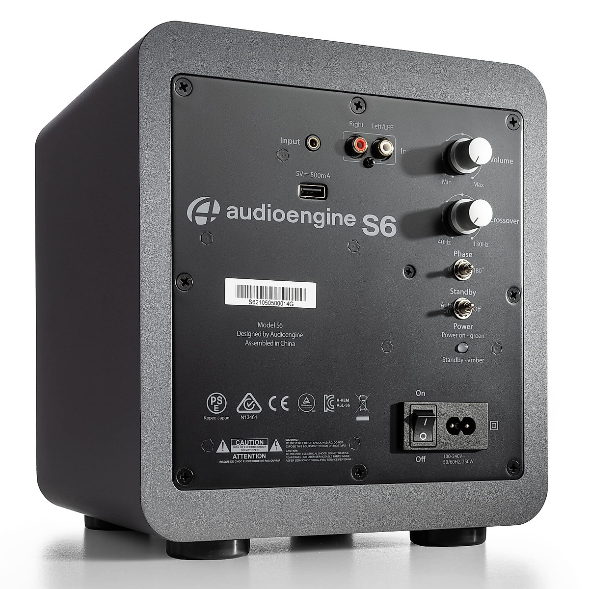 Audioengine S6 210W Compact Powered Mini Subwoofer- Powerful Bass in a Small Package - Great for Desktops, Apartments, Offices and Gaming Setups