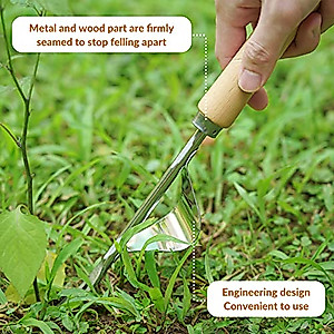 SOLIGT Gardening Hand Tools with Basket – Garden Tool Set with Pruning Shears, Cultivator, Gloves – Heavy-Duty Stainless Steel Gardening Tools with Wood Handle – Gardening Gifts for Women Men