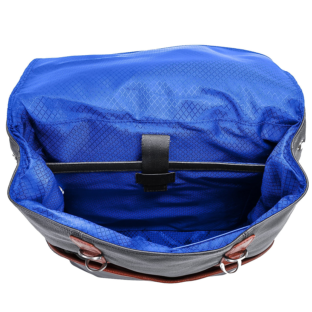 McKleinUSA Element Pebble Grain Calfskin Leather 17" Leather Two-Tone Flap-Over Laptop & Tablet Backpack Black (18472)