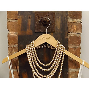 NAHANCO B20017ENG Bridal Hanger, Natural Wood Hanger Engraved with (Bride), 17” (1 Piece), Natural w/Engraved Print