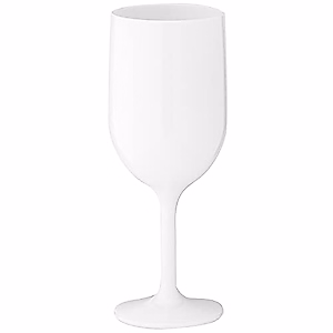 Drinique Unbreakable Stemmed Wine Glasses (Set of 4) 12oz Shatterproof, Reusable Tritan Wine Glasses for Red or White Wine - White
