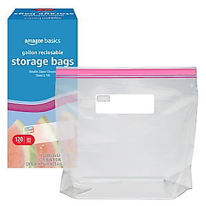 Amazon Basics Gallon Food Storage Bags, 120 Count