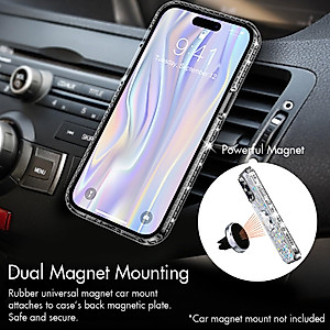 Silverback for iPhone 14 Pro Case with Ring, Moving Liquid Holographic Sparkle Glitter Case with Stand, Girls Women Bling Diamond Slim Protective Case for Apple iPhone 14 Pro 6.1''- Clear Silver