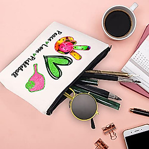 XYANFA Pickleball Makeup Bag Pickleball Player Gift Pickleball Lover Gifts For Women Peace Love Pickleball Cosmetic Bag (Peace Love Pickleball)