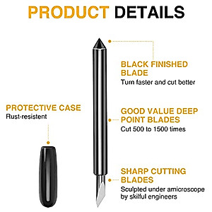 CAREGY Deep Cut Blade and Housing for Cricut Maker, Replacement Deep Point Blade Compatible with Maker 3/Maker/Explore 3/Air 2/Air/One Cutting Machines (4 Deep Cut Blades and 1 Housing Included)