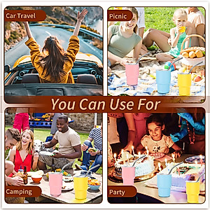 Hanna Roberts Mini Tumbler Shot Glass with Straw, Mini Tumbler Cups, Espresso coffee cups, Metal Mini 3oz Shot Glass Tumbler with Straw & Lid (6pcs) Home or Outdoor for Dink and Espresso